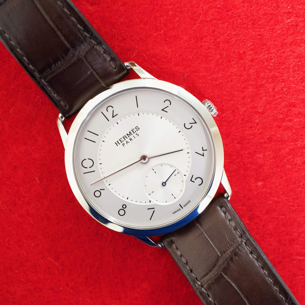 SOLDOUT: Hermès Slim d'Hermès CA2.810 Silver Dial 39.5MM Automatic Factory Hermès Box ...