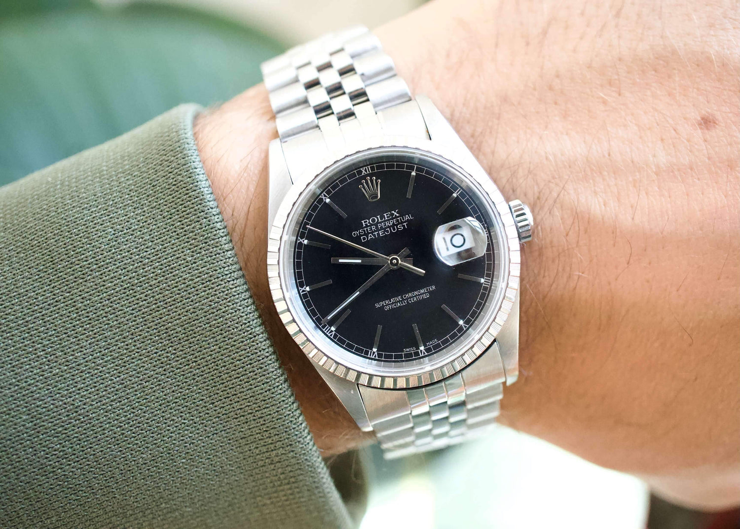 SOLDOUT: Rolex Datejust 16220 36MM Quickset Jubilee Engine Turned 3135 ...