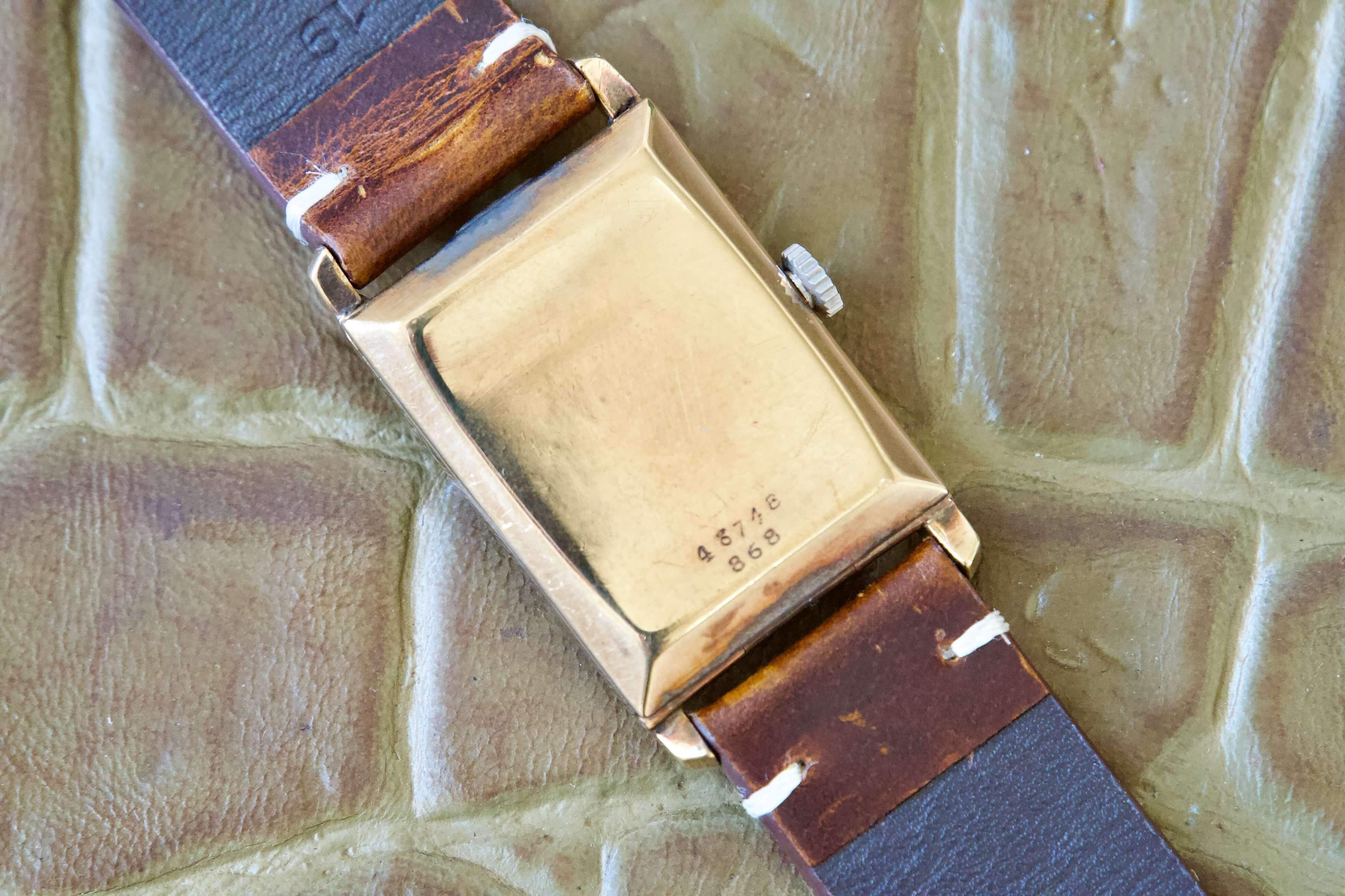 SOLD OUT: Rolex Mens Rectangular Watch Vintage 1938 Solid Gold Manual ...